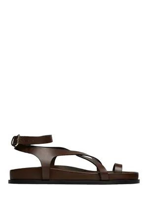 A.emery Jalen Slim Leather Sandals Walnut