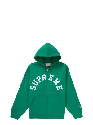 Supreme Champion Zip Up Hooded Sweatshirt - Green