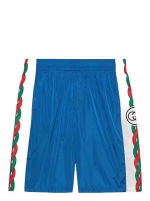 Gucci Interlocking G Print Nylon Swim Shorts - Blue/white