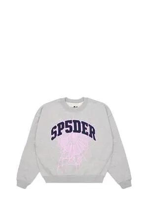 SP5DER Varsity Web Crewneck Sweatshirt - Heather Grey