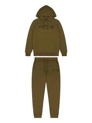 Trapstar Chenille Decoded Hooded Tracksuit - Olive Camo
