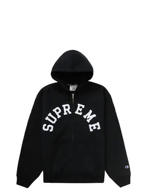 Supreme Champion Zip Up Hooded Sweatshirt - Black