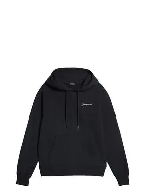 Jacquemus Le Sweatshirt Brode Embroidered Logo Hoodie - Black/white