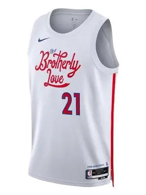 Nike Nba Joel Embiid Philadelphia 76ers City Edition 2022 Swingman Jersey - White/chicago Red