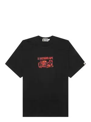 A BATHING APE Text Graphic Tee - Black
