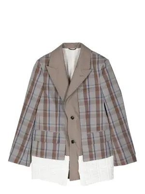 TOGA Toga Panelled Checked Blazer