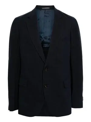N.peal Amalfi Linen Single-breasted Blazer - Blue