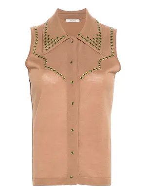 Dorothee Schumacher Stud-embellished Knit Top - Brown