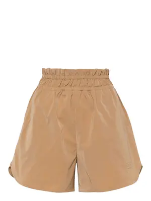 GANNI Logo-embroidered Shorts - Brown