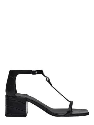 COURREGES Buckled Leather Sandals - Black