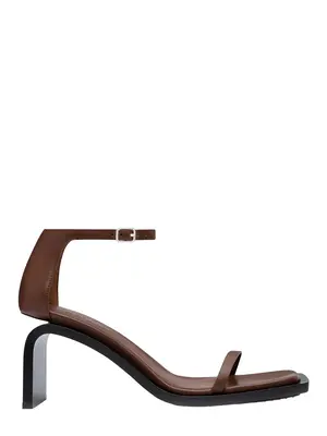 COURREGES Stream 75mm Leather Sandals - Brown