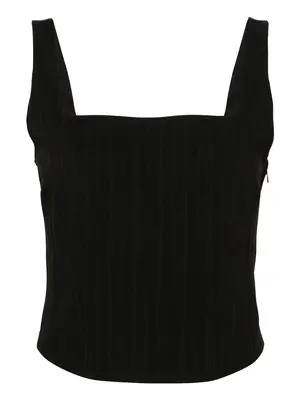 SAMSOE SAMSOE Salot Pinstriped Crop Top - Black