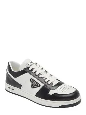 Prada Downtown Logo Low Top Sneakers - Bianco/nero