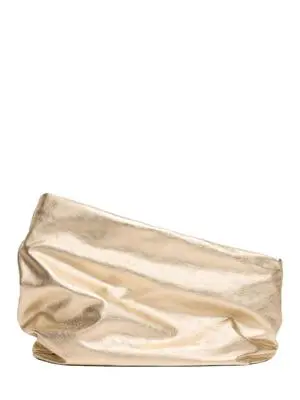 Marsèll Fantasmino Asymmetric Leather Clutch - Gold