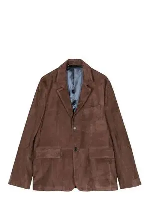 Paul Smith Single-breasted Suede Blazer - Brown