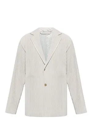 Issey Miyake Plissé-effect Single-breasted Blazer - Grey