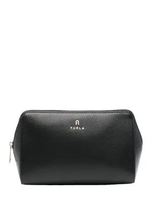 Furla Camelia Leather Makeup Bag - Black