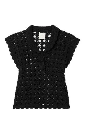 Suzie Kondi Iris Crocheted Top - Black