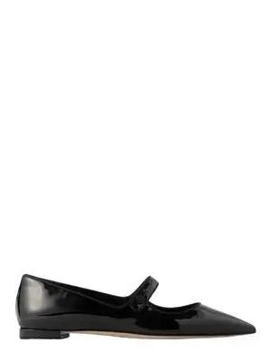 Manolo Blahnik Campari Patent-leather Ballet Flats - Black