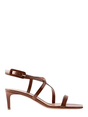 GIANVITO ROSSI Lindsay 55 Leather Sandals - Brown