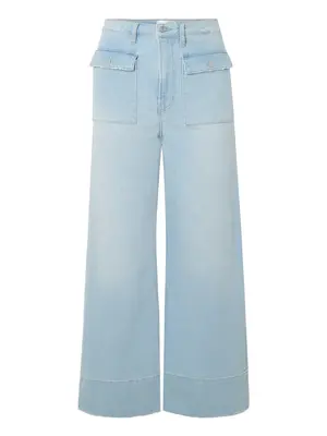 FRAME The 70s Cropped Wide-leg Jeans - Blue