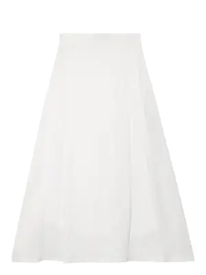 Giuliva Heritage Ada Linen-jacquard Midi Skirt - White