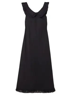 MOLLY GODDARD Laura Ruffled Midi Dress - Black
