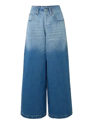 DION LEE Low-rise Wide-leg Jeans - Blue
