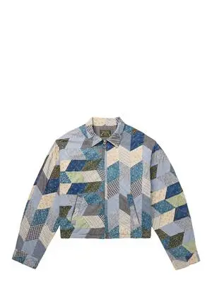 Kapital Yabane Cropped Quilted Patchwork Jacket - Blue