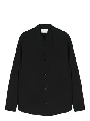 Nn07 Freddy Seersucker Shirt - Black