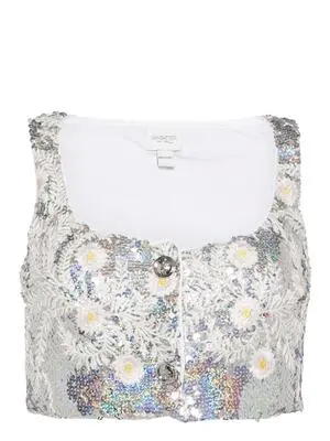 GIAMBATTISTA VALLI Giambattista Valli Sequined Floral Crop Top