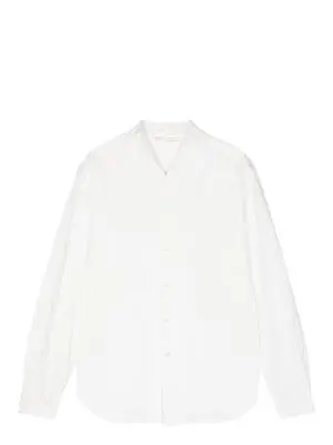 FORME D'EXPRESSION Collarless Cotton Shirt - White