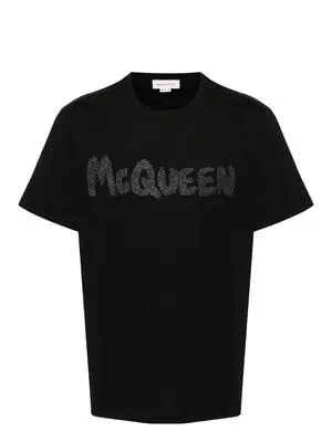 Alexander McQueen Logo-print Cotton T-shirt - Black
