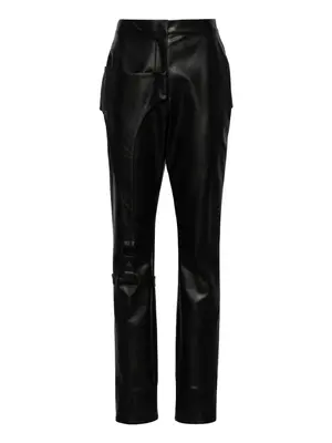 ELENA VELEZ Moto Faux-leather Trousers - Black