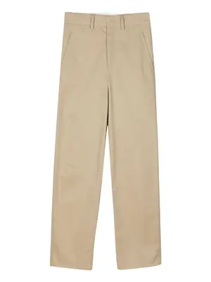 BODE High-rise Straight-leg Cotton Trousers - Neutrals