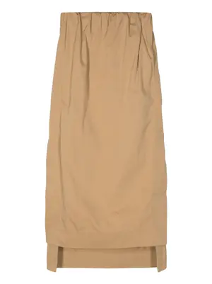 SA SU PHI Gilda Step-hem Midi Skirt - Brown