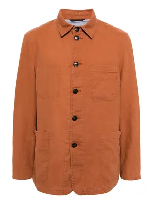 N.peal Minori Linen Shirt Jacket - Orange