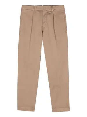 DELL'OGLIO Pleat-detail Tapered-leg Chinos - Neutrals