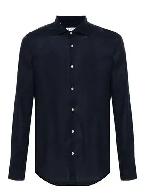 MANUEL RITZ Logo-embroidered Long-sleeves Shirt - Blue