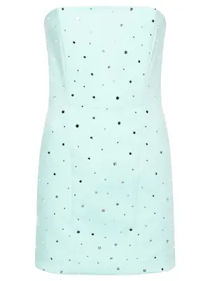 Giuseppe Di Morabito Rhinestoned Strapless Mini Dress - Green