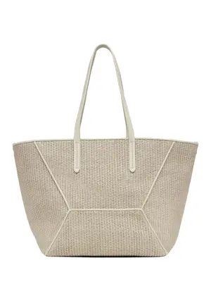 Brunello Cucinelli Techno Bc Duo Raffia Tote Bag - Neutrals