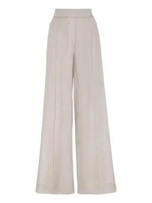 BRUNELLO CUCINELLI Elasticated-waist Linen Trousers