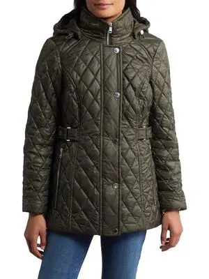 London Fog Quilted Water-resistant Jacket - Olive