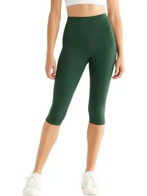 Zella Studio Luxe High Waist Capri Leggings Green Park