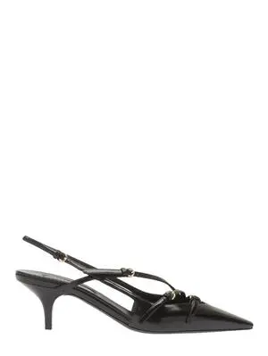 Miu Miu Strappy Kitten Heel Slingback Pumps - Nero