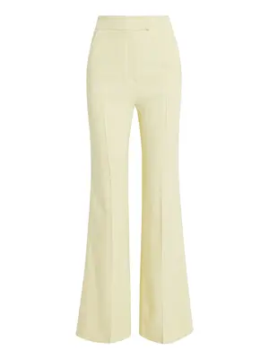 Galvan Slub Woven Flared Pants - Pastel Yellow