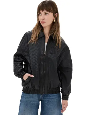 Lioness Kenny Woven Bomber Jacket - Onyx