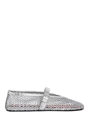 ALAÏA Metallic Mesh Mary Jane Flats