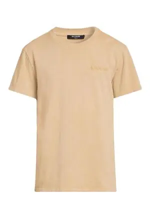 Balmain Logo Cotton T-shirt - Sable