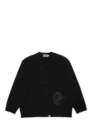 A BATHING APE Exclusive Knit College Cardigan - Black